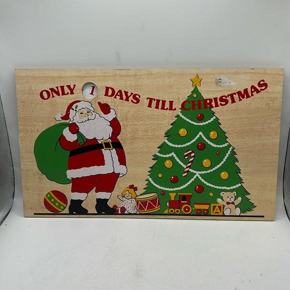 Holiday | Vintage Countdown To Christmas Advent Calendar Wood Sign Spin ...